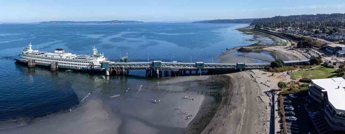 Low Tide in Edmonds – Beachfront Aerial Photo